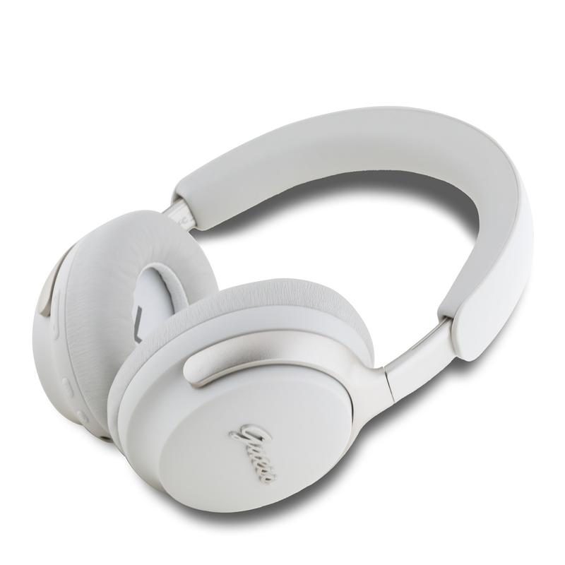Guess Script Logo Cuffie wireless on-ear ANC/ENC - Bianco